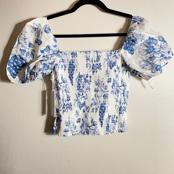 Reformation | Tops | Reformation Rome Linen Top In Corsica | Poshmark